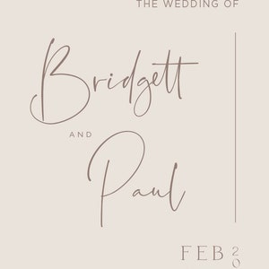 Minimalist Wedding Welcome Sign, Neutral Welcome Wedding Sign Template ...