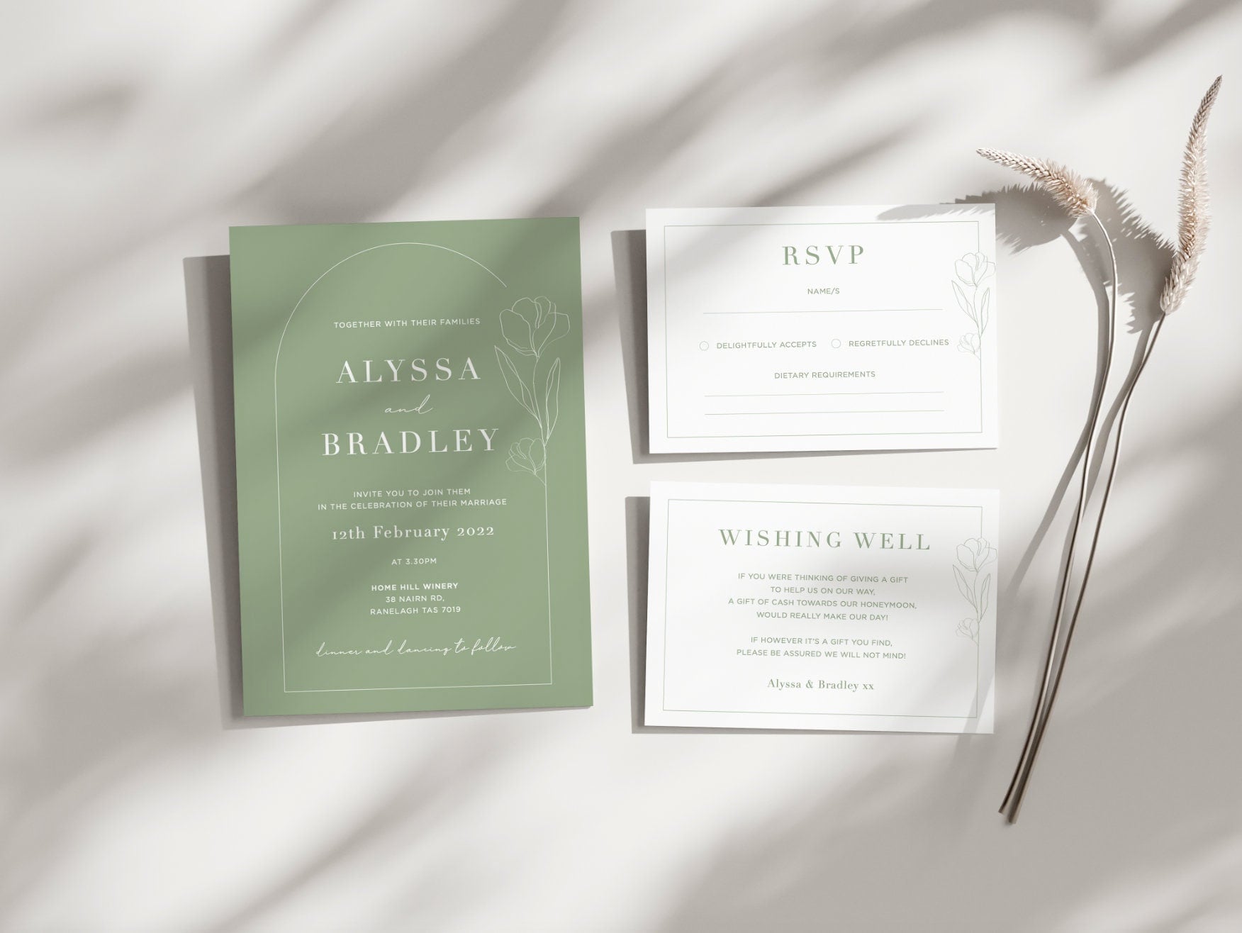 Matching Wedding Invitation Set Download Printable Wedding - Etsy