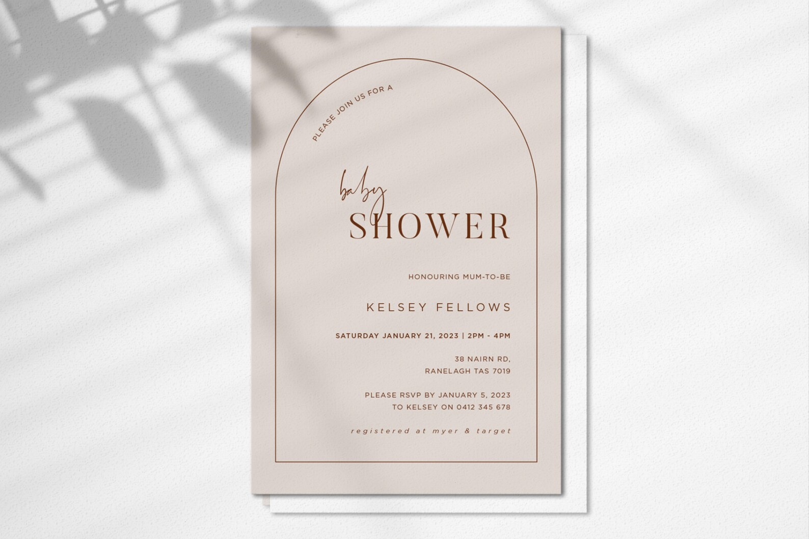 Beige Arch Printable Baby Shower Invitation, Neutral Cream Oh Baby ...