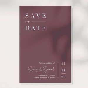 Printable Save the Date Card, Deep Purple Save Our Date, Downloadable ...