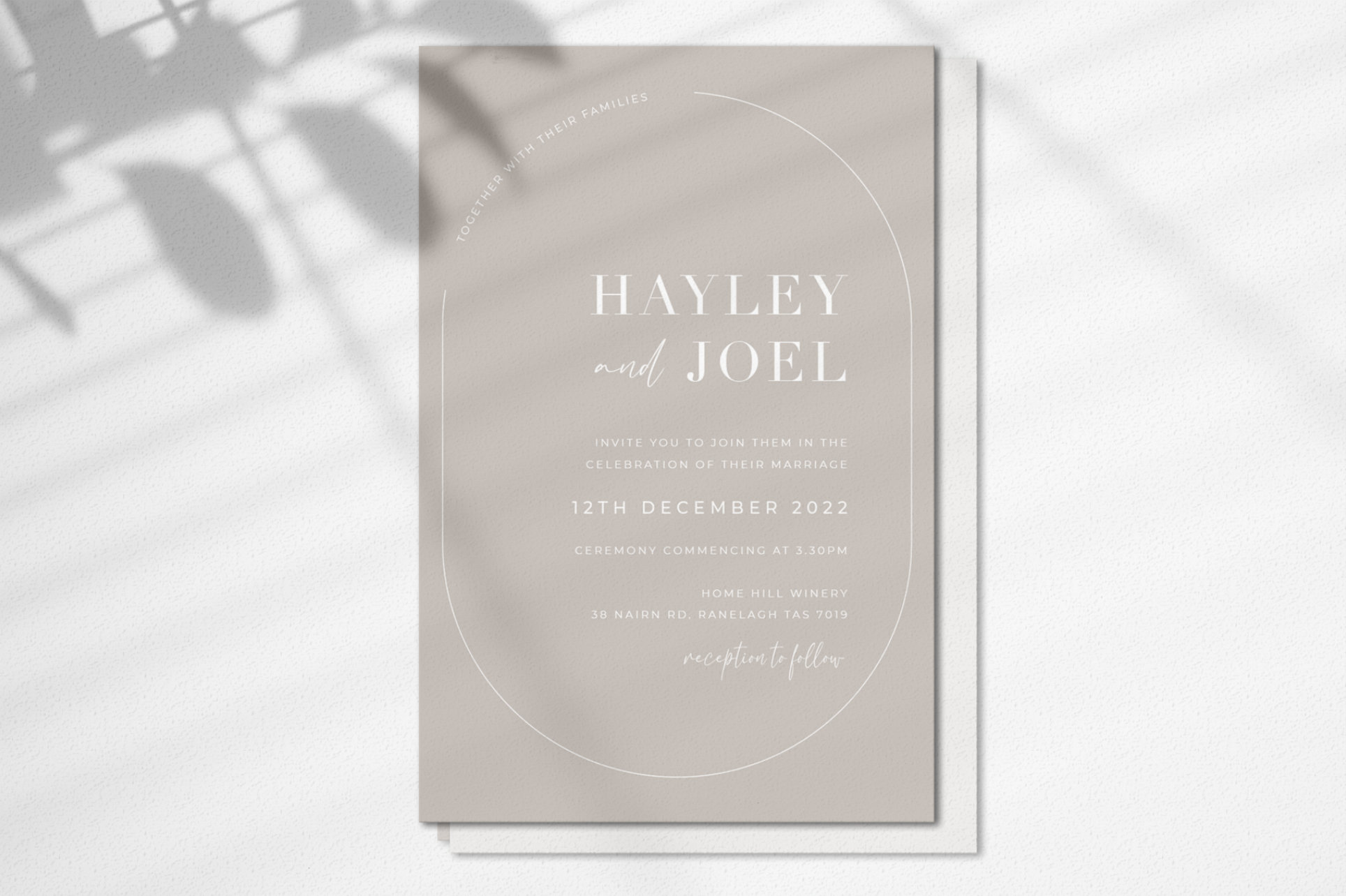 Oval Wedding Invitation Template Set Grey Wedding Invite - Etsy Australia