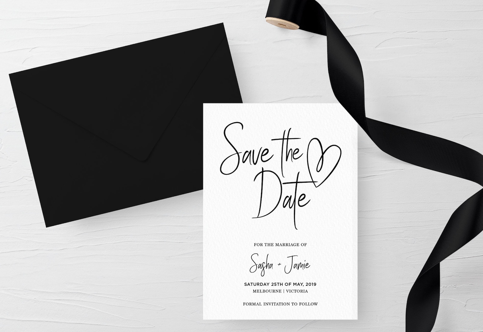 Printable Save the Date Card Black and White Save Our Date - Etsy