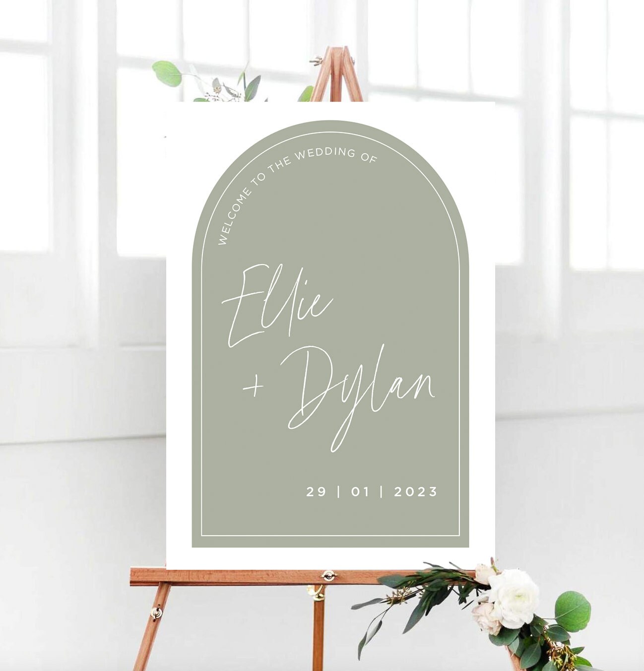 Sage Green Wedding Welcome Sign Arch Welcome Wedding Sign - Etsy