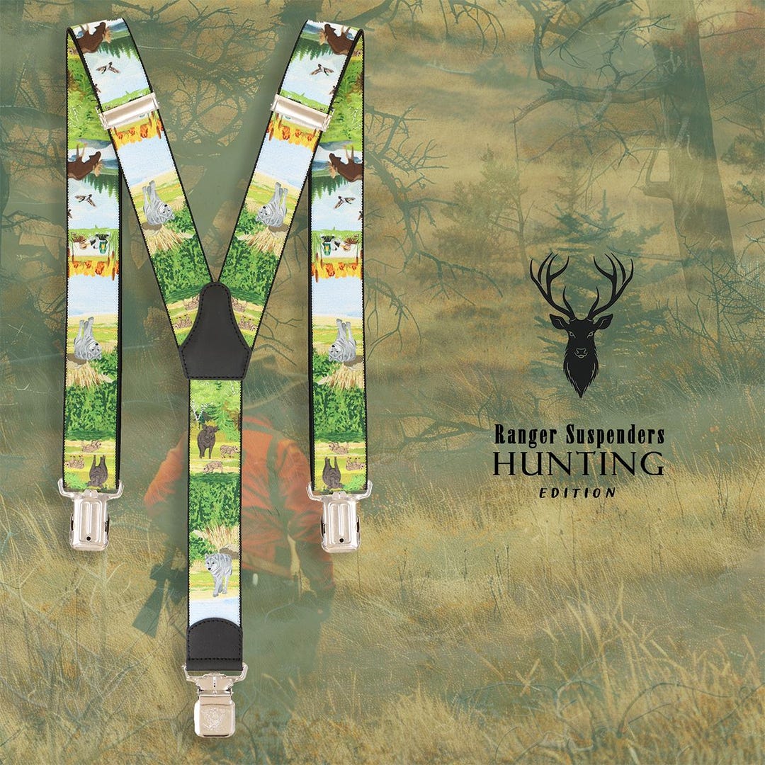 Men's Suspenders for HUNTER. Hunting Pattern. Perfect Gift Idea for Dad ...
