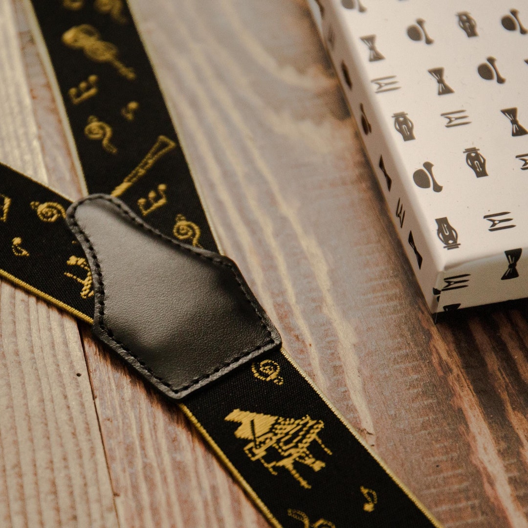 Men's Musical Suspenders, Black Handmade Braces, Gift for Musician - Etsy