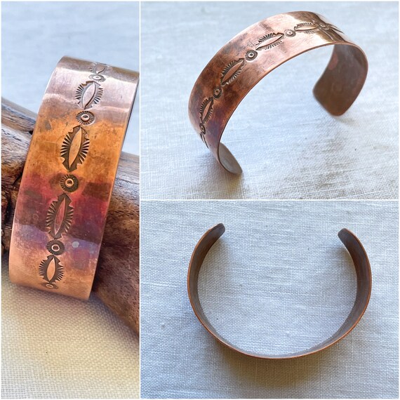 Vintage Southwestern Copper Bracelets, Stamped Repous… - Gem