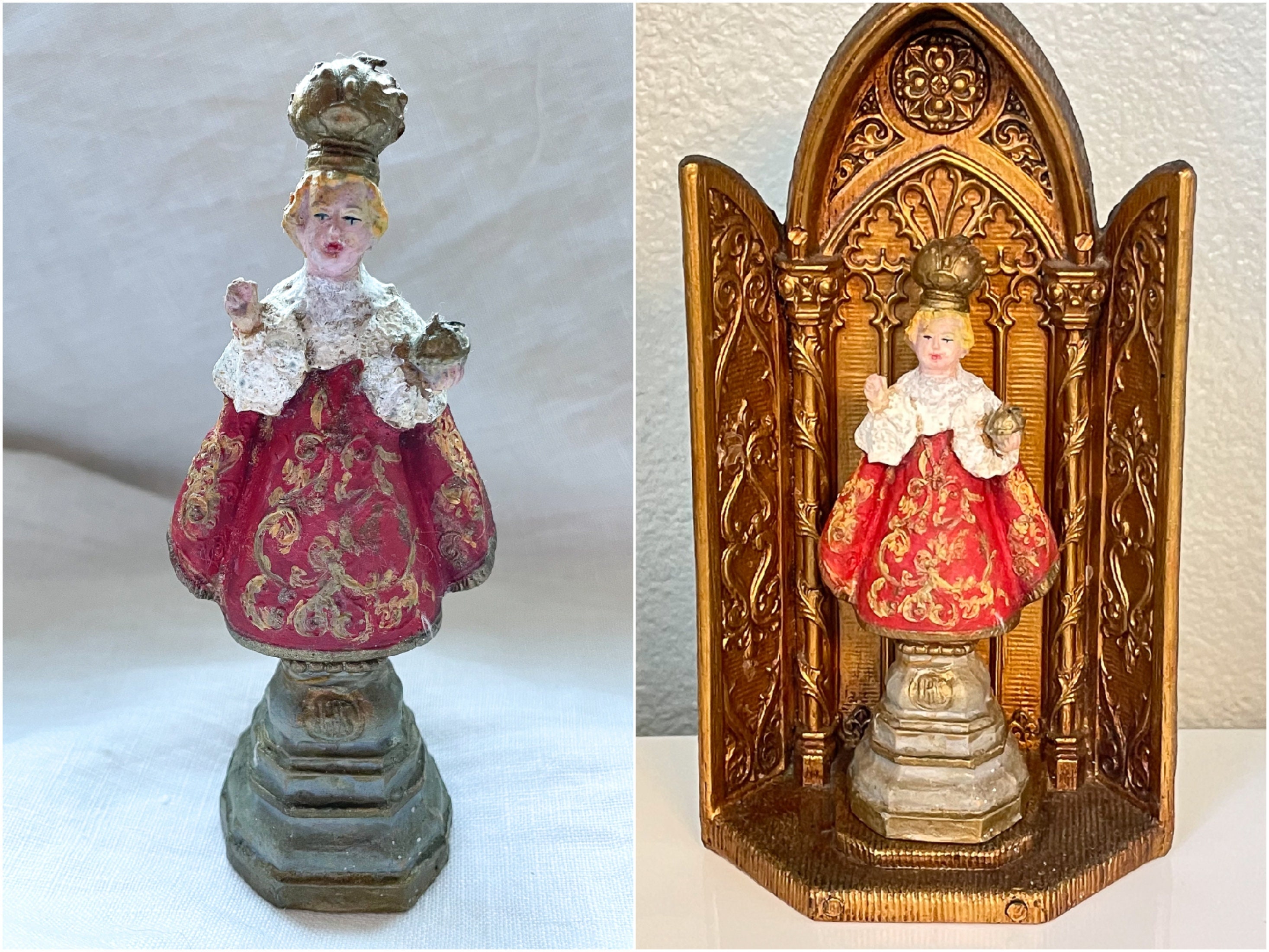 Vintage 50s Catholic Devotional Shrine, Holy Infant of Good Health ...