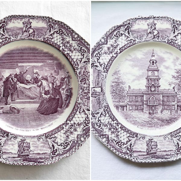 Vintage Mulberry Plates - Etsy