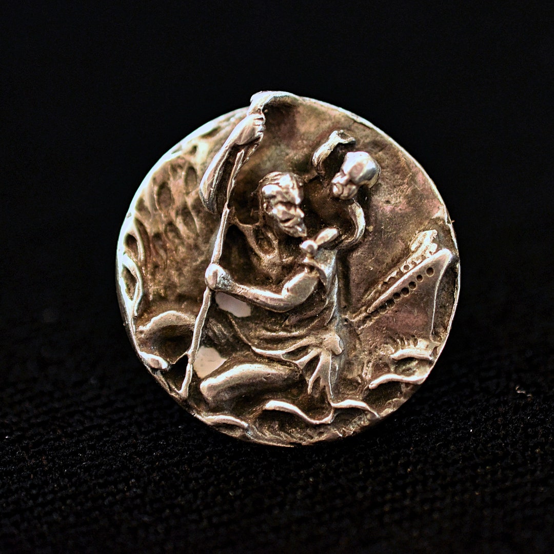 Vintage MCM Saint Christopher Pin Sterling Silver F&S Fenwick - Etsy