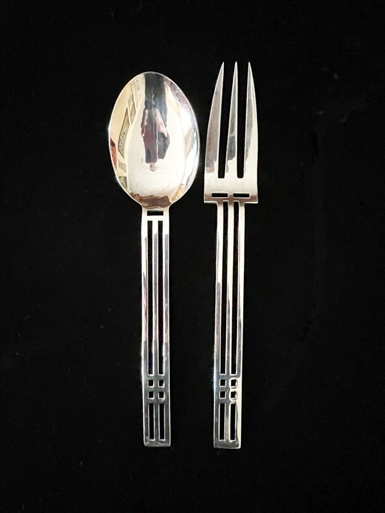 Vintage 80s Patino Wolf Sasaki Windows, Post Modern Flatware Serving ...