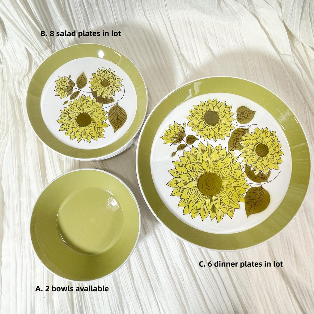 Vintage 70s Duplex Dahlia Dinnerware, Choose Your Pieces, Dinnerplate ...