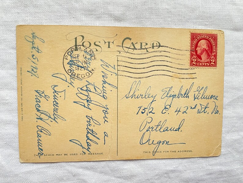Genuine Antique 1920s Post Card, Third Birthday Card, Craft Scrapbook ...
