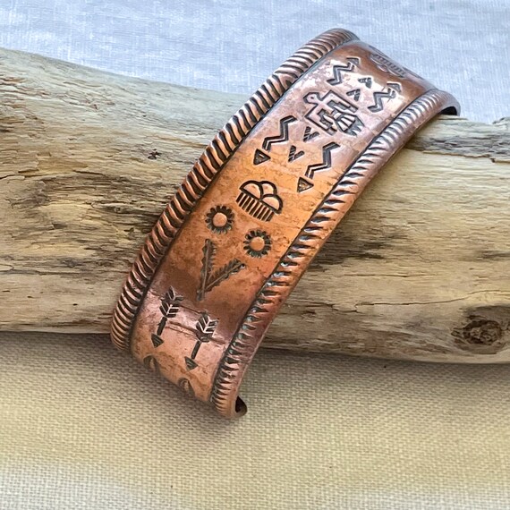 Vintage Southwestern Copper Bracelets, Stamped Repous… - Gem