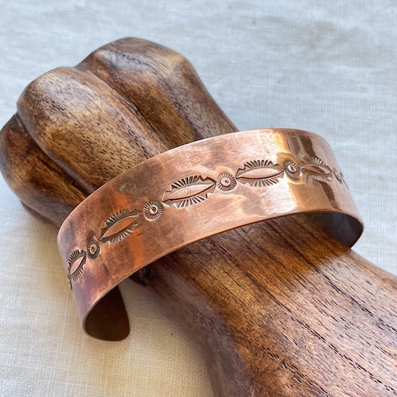 Vintage Southwestern Copper Bracelets, Stamped Repous… - Gem