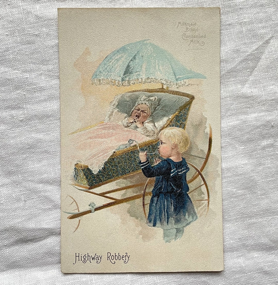 Victorian Milkmaid Condensed Milk Trade Card, 1900s Ephemera - Etsy