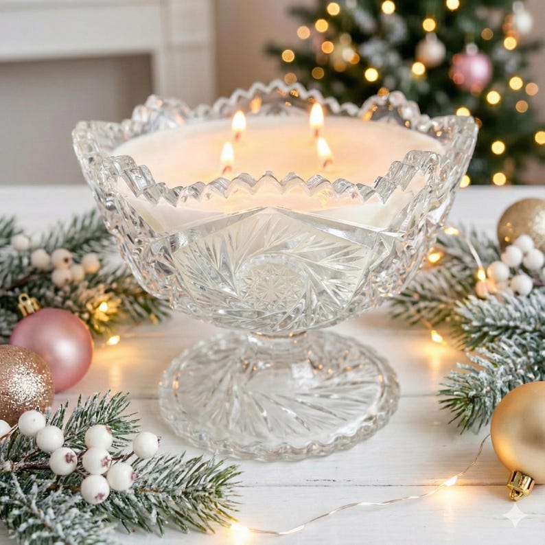 Vintage Smith Glass Compote Soy Candle, Aztec Heritage, Sea Salt ...