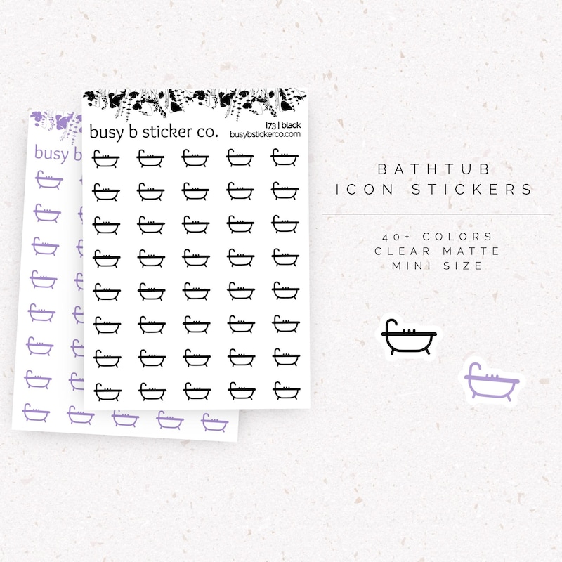 Bathtub Icon Sticker - Etsy