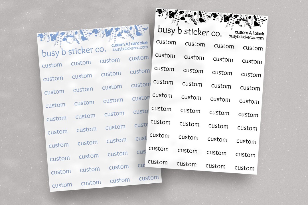 Mini Custom Text Planner Stickers | Custom A - Etsy