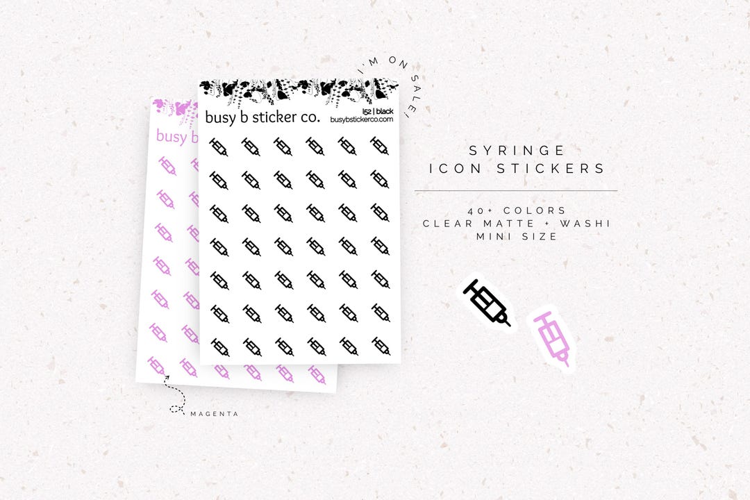 99 CENTS | Syringe Icon Stickers | I052 - Etsy