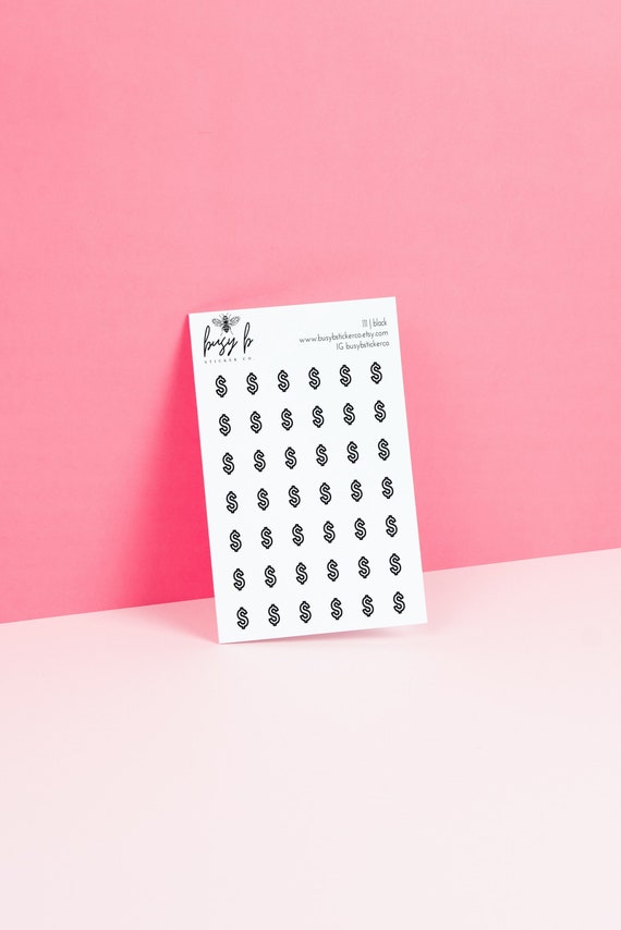 Mini Dollar Sign Icon Planner Stickers I11 - Etsy