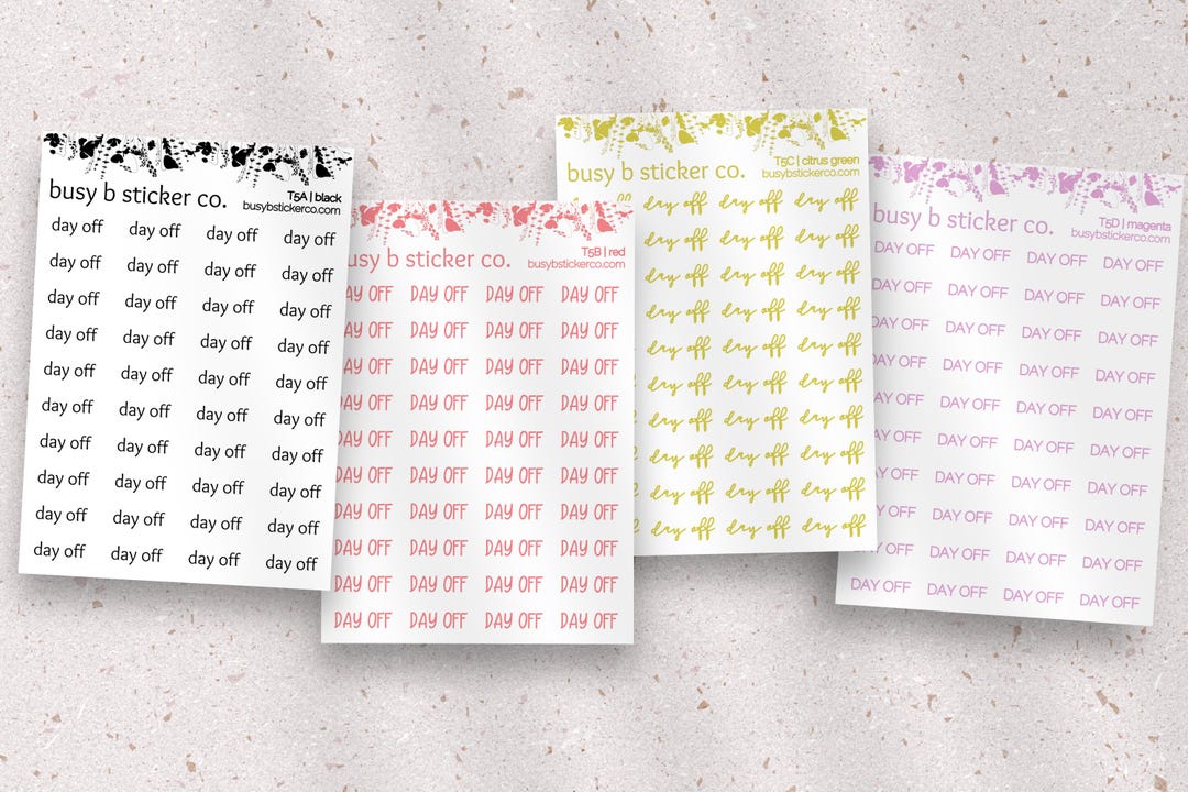 99 CENTS | Day off Text Planner Stickers | T5 - Etsy
