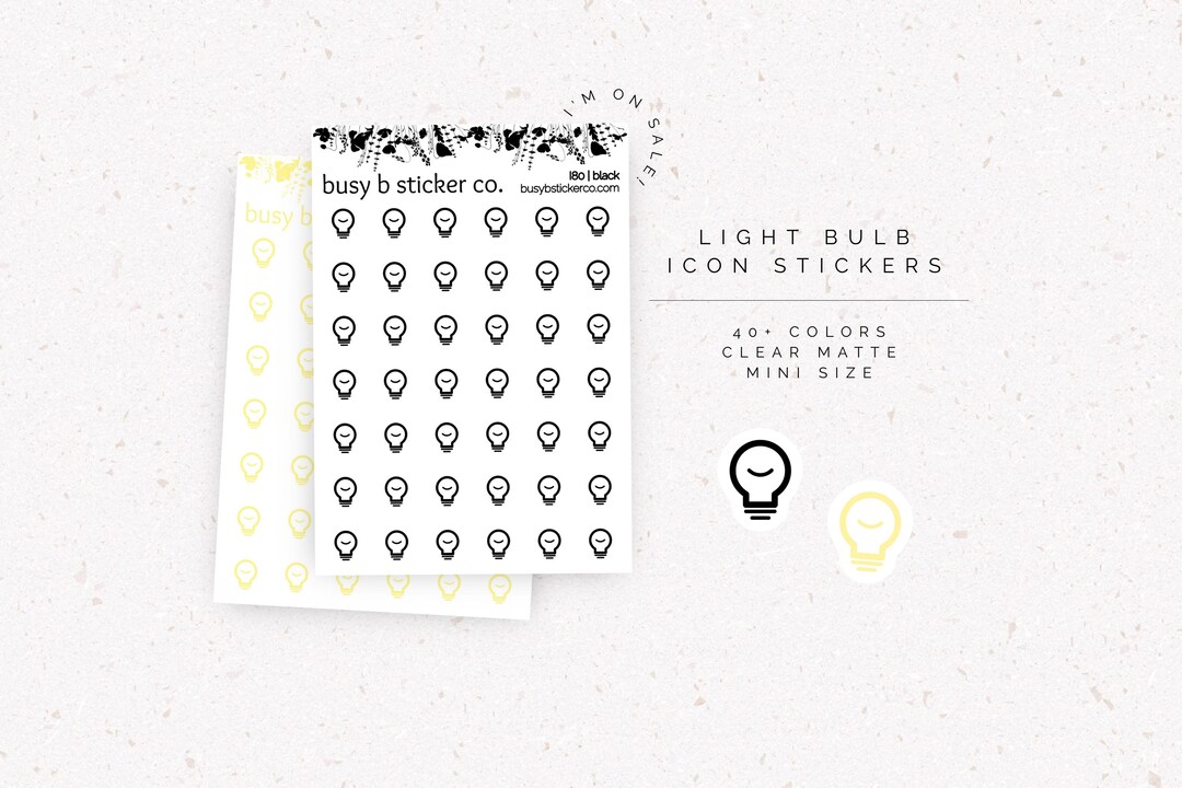 99 CENTS | Light Bulb Icon Stickers | I080 - Etsy