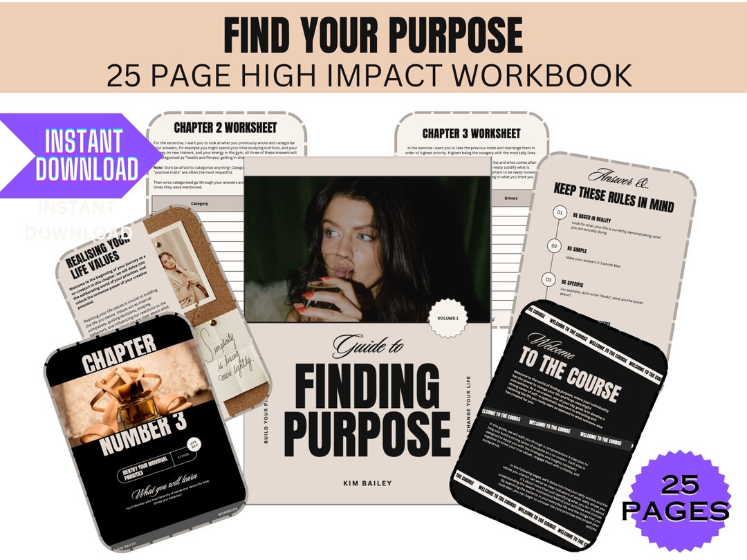 Find Your Purpose Workbook - Find Purpose Life Purpose Journaling ...