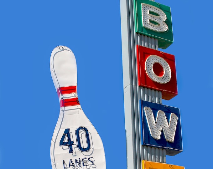 Googie Sign, Mid Century Modern Bowling Alley Sign, Sign Typography ...
