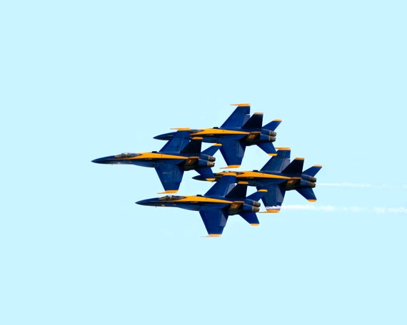 Blue Angels Formation F18 Jets Military Aircraft Fighter | Etsy
