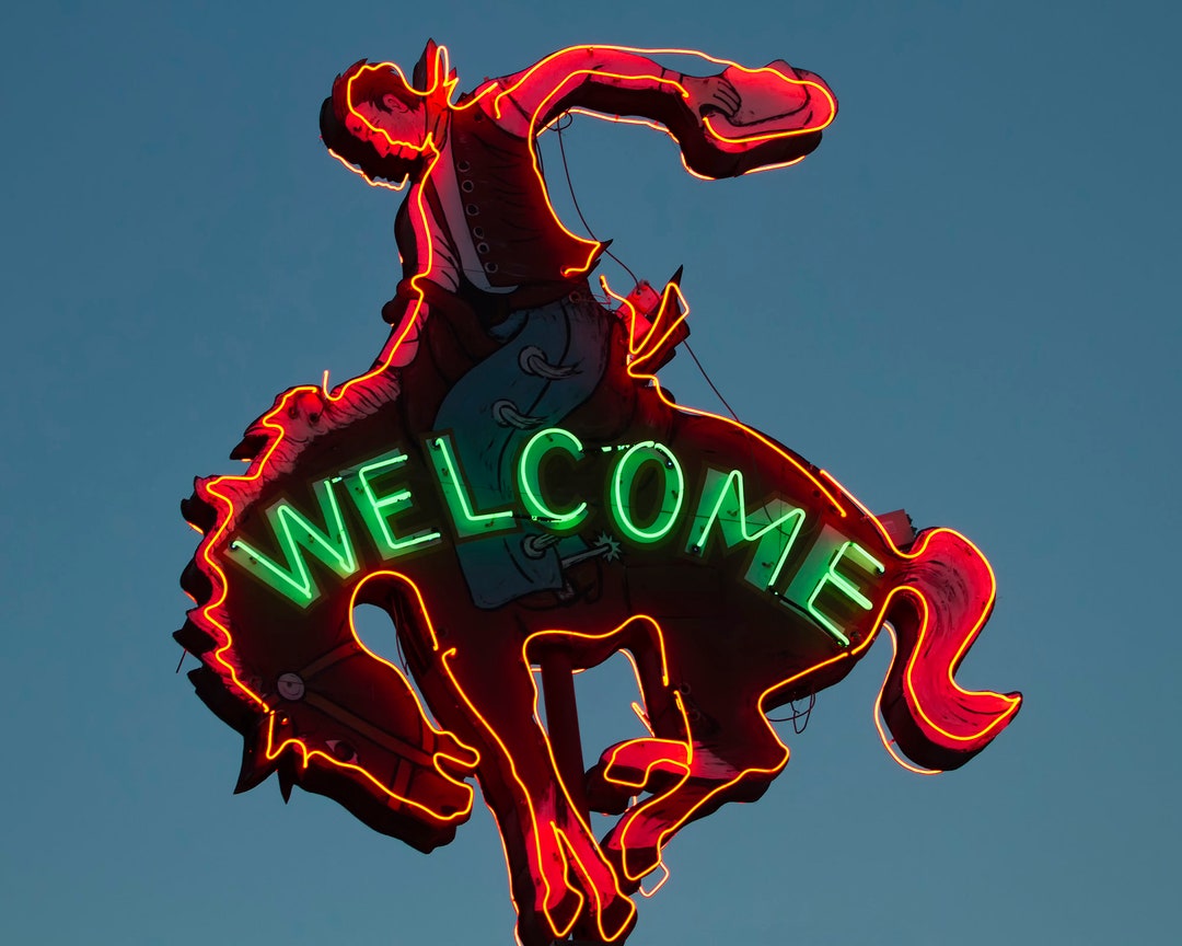 Wyoming Cowboy Bar Sign Photograph, Bar Wall Decor, Man Cave Gift ...