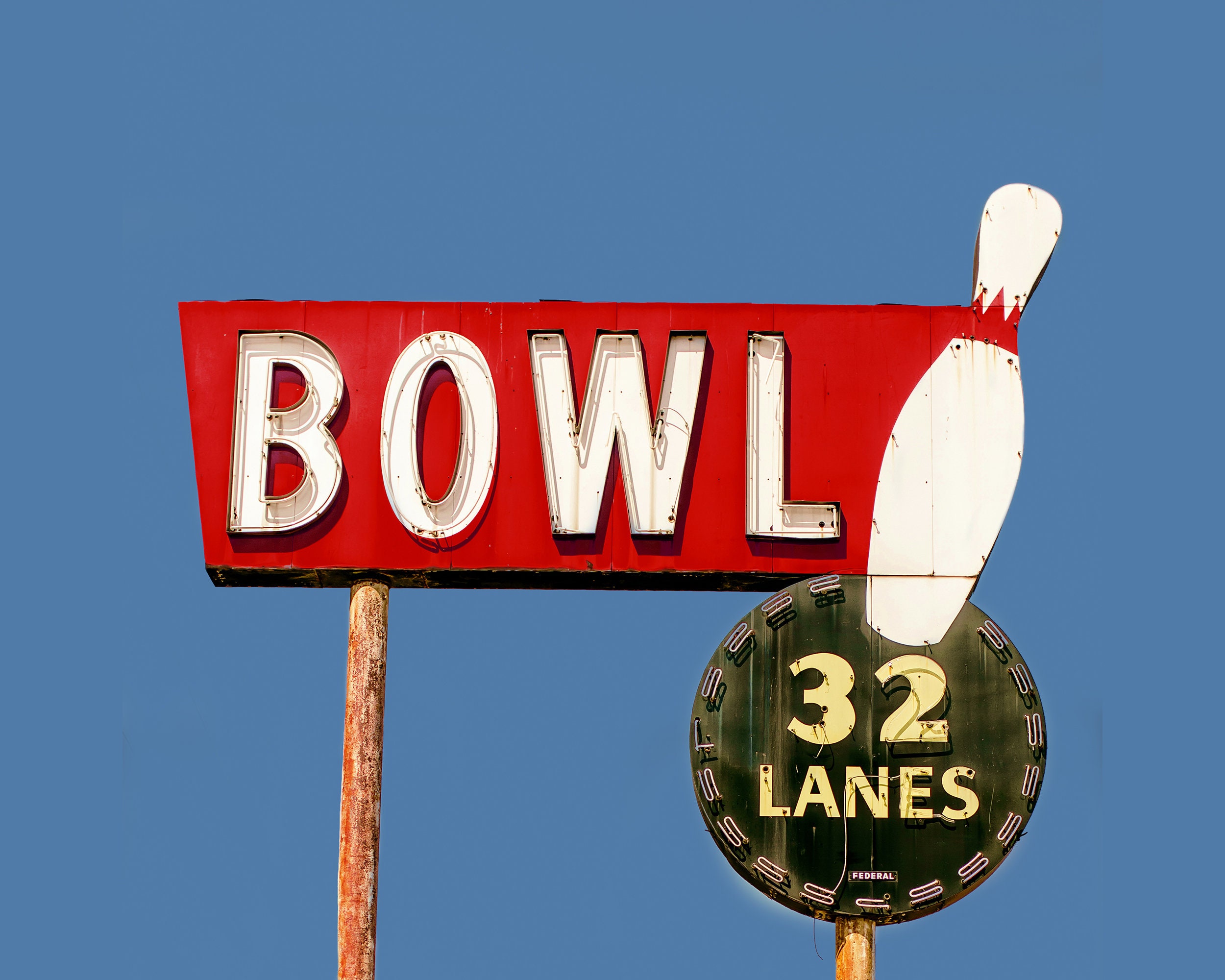 Retro Bowling Sign, Bowl and Pin Sign, Vintage Neon Sign, Retro Sign ...