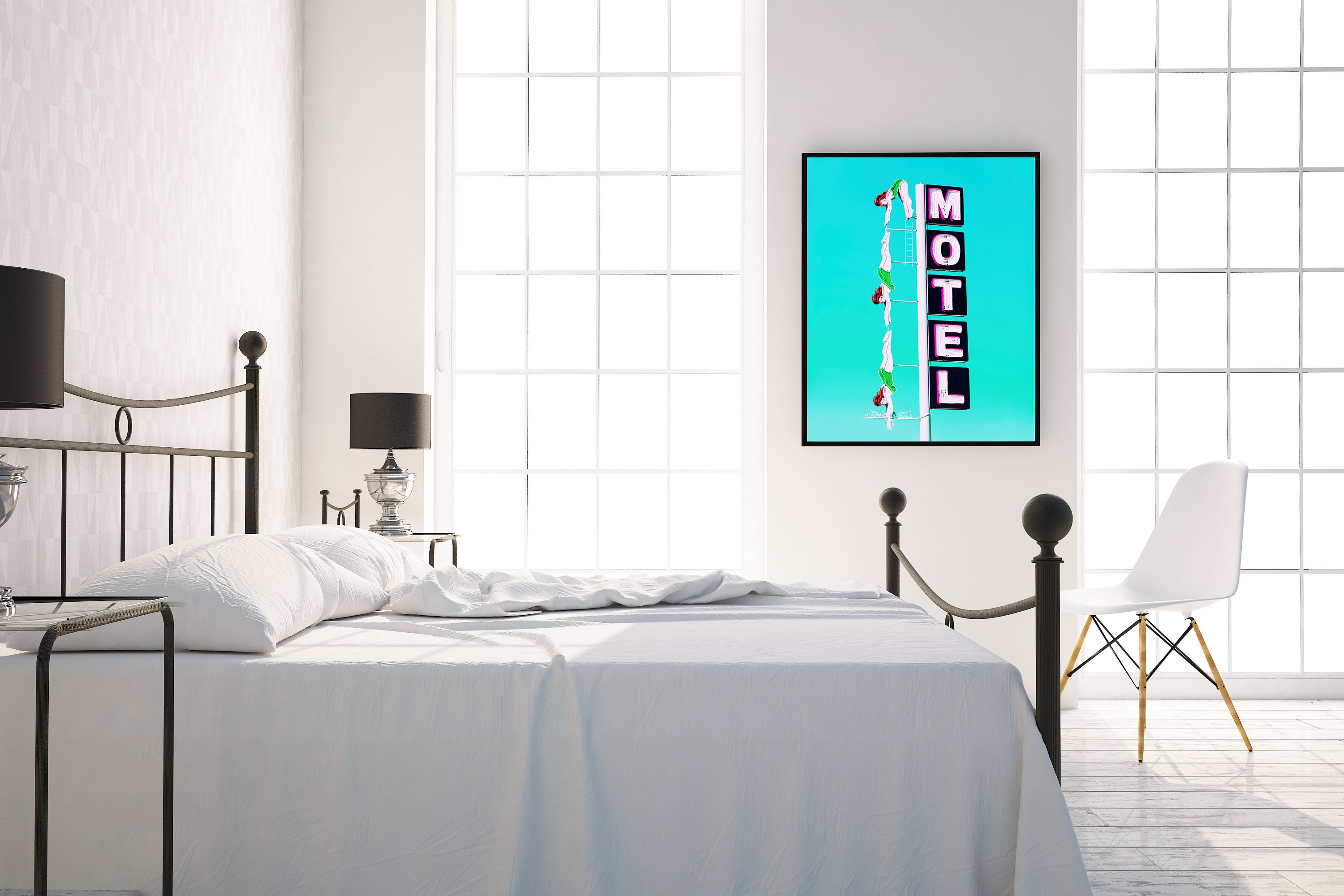 Diving Girl Neon Sign, Vintage Motel Sign, Starlight Motel Sign ...