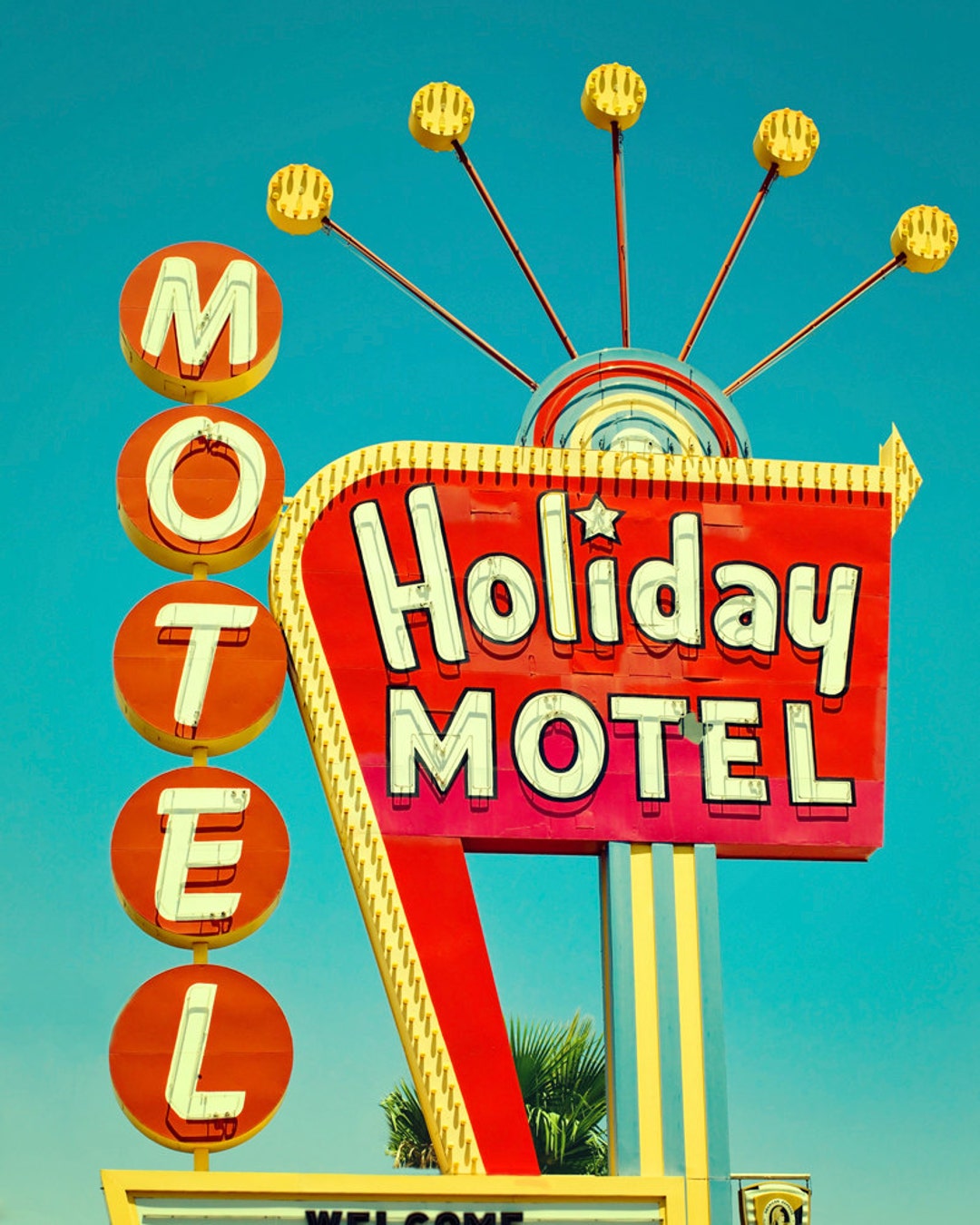 Las Vegas Holiday Motel Sign Neon Sign Mid Century Modern Wall Art ...