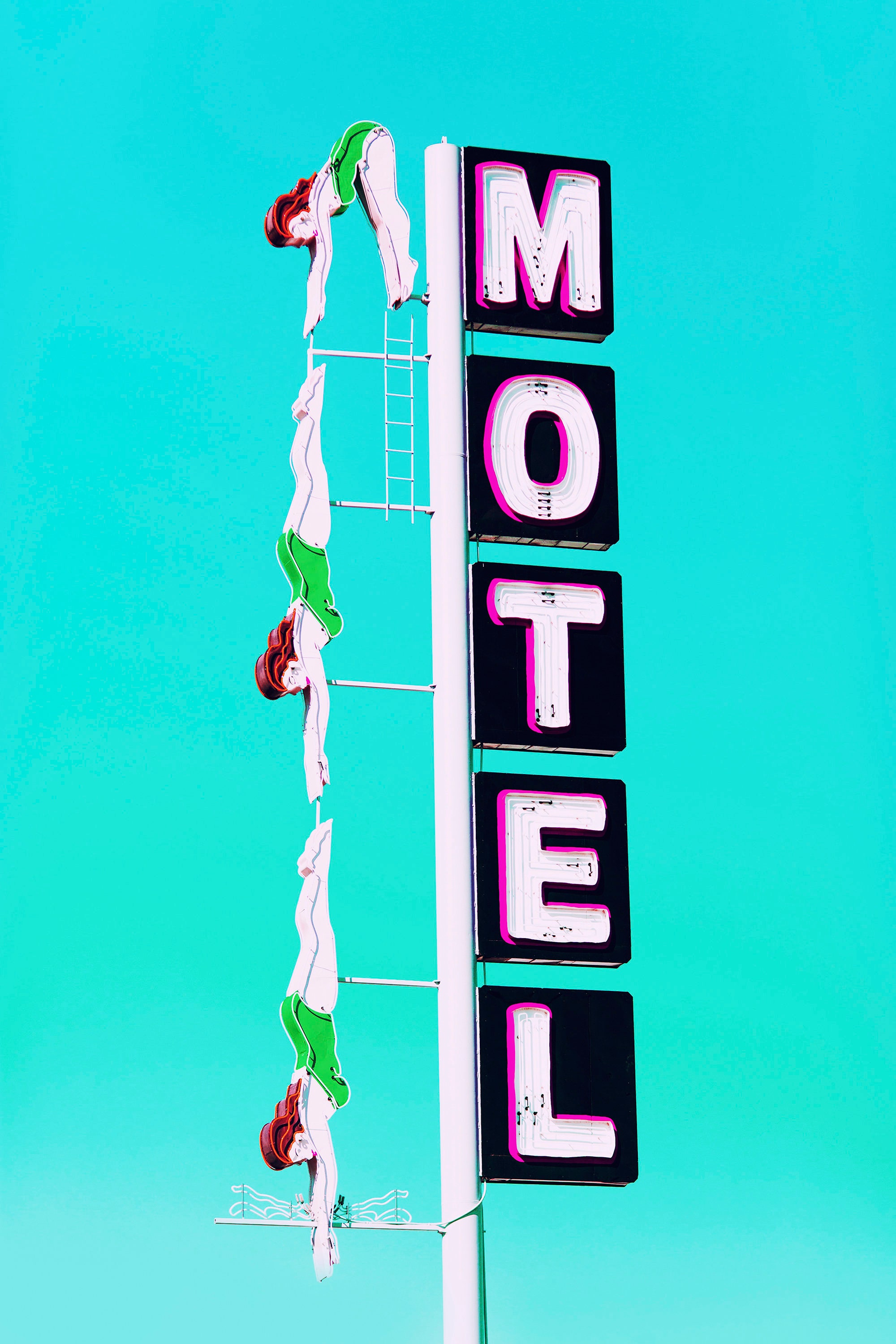 Diving Girl Neon Sign, Vintage Motel Sign, Starlight Motel Sign ...
