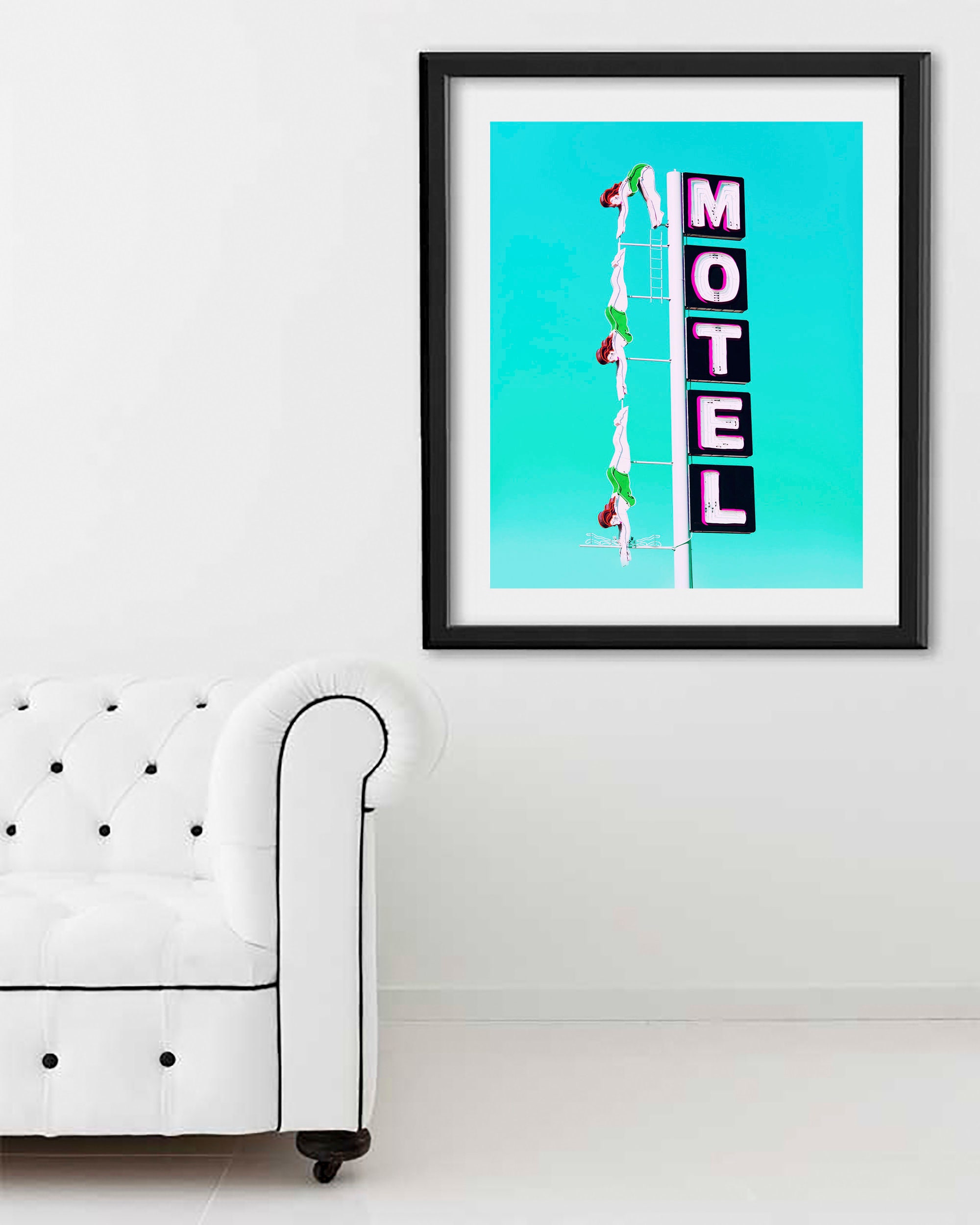 Diving Girl Neon Sign, Vintage Motel Sign, Starlight Motel Sign ...