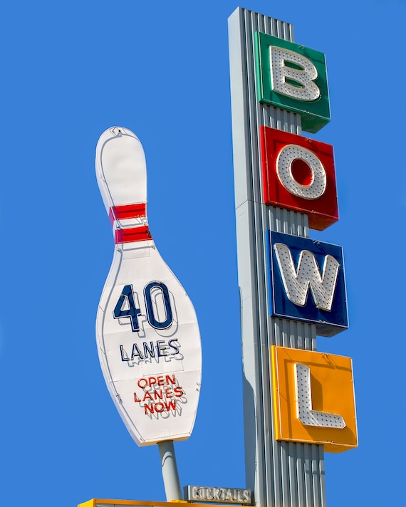 Googie Sign Mid Century Modern Bowling Alley Sign Sign - Etsy