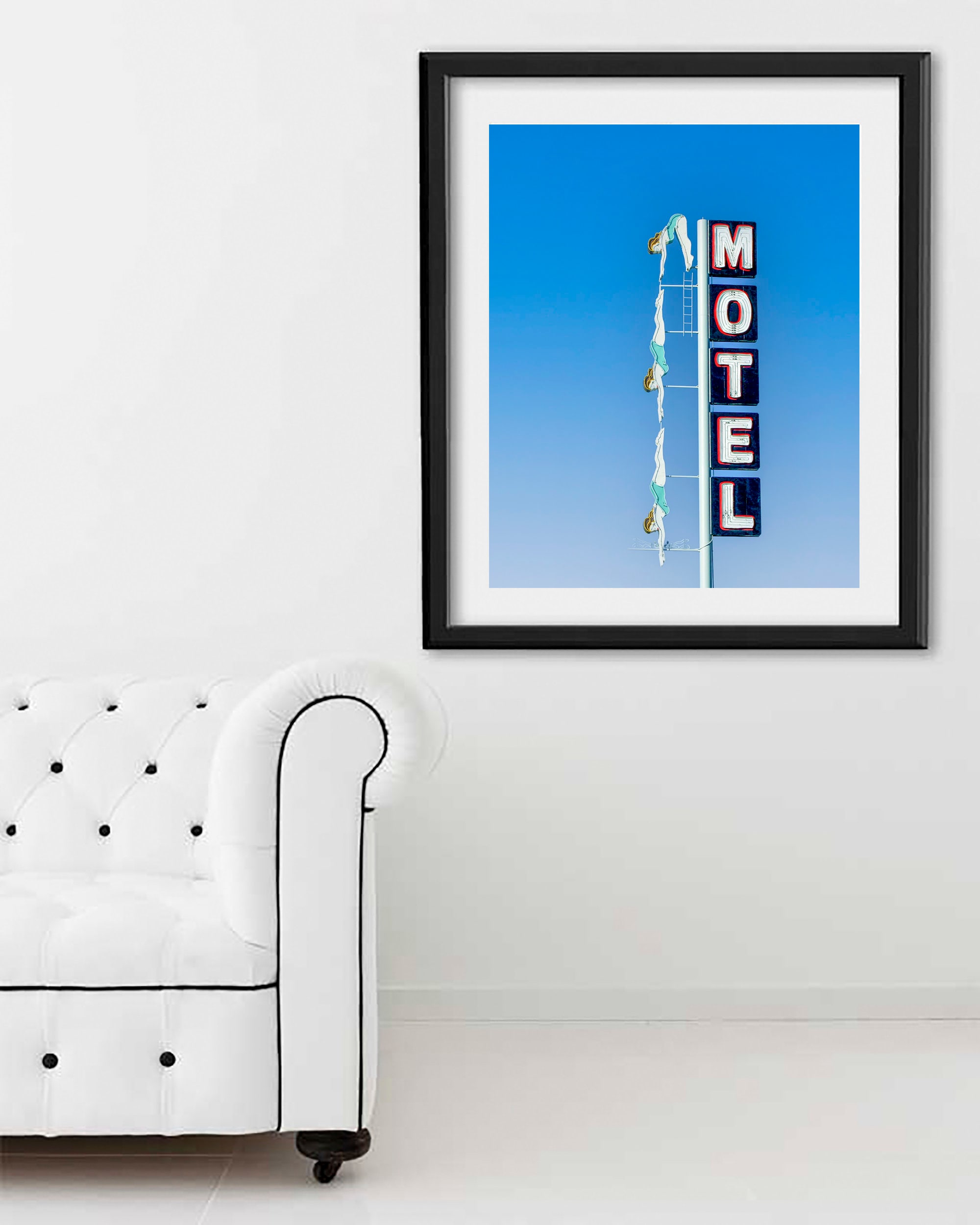 Starlite Motel Neon Diving Girl Sign Photo, Retro Wall Art, Vintage ...