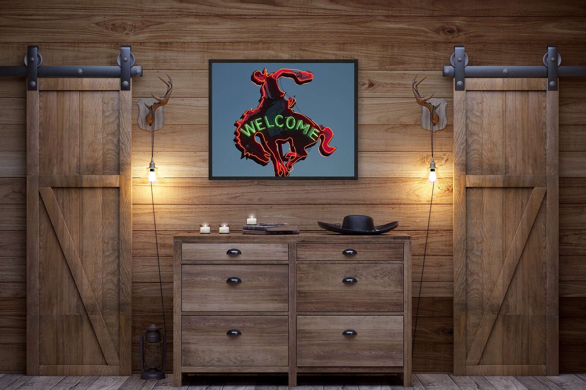 Wyoming Cowboy Bar Sign Photograph, Bar Wall Decor, Man Cave Gift ...