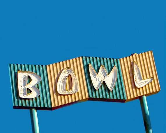 Retro Bowling Photo Retro Bowling Wall Art Retro Neon Sign - Etsy
