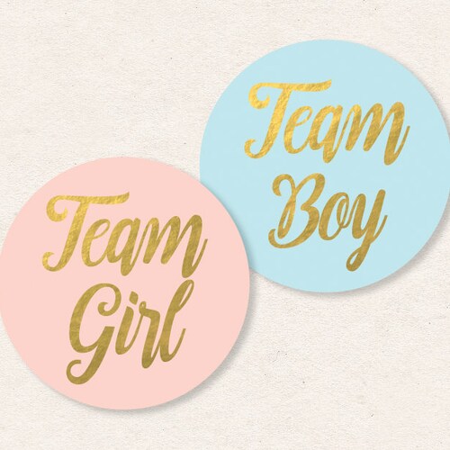 Team Boy Team Girl Stickers Gender Reveal Party Favor Labels - Etsy