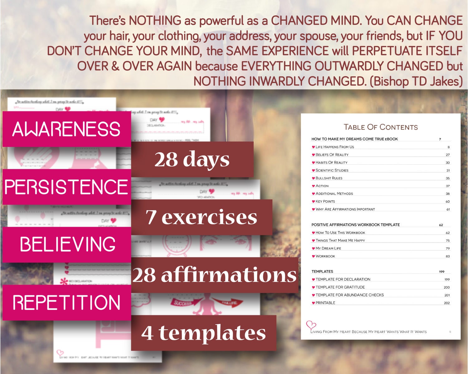 TEMPLATE for Affirmations Workbook/affirmation Exercise/affirmations ...