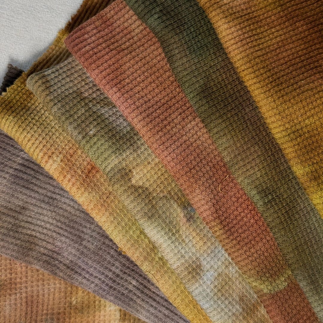 Hand-dyed Mini-waffle Weave Fabric in Rich Autumn Tones or Curated ...