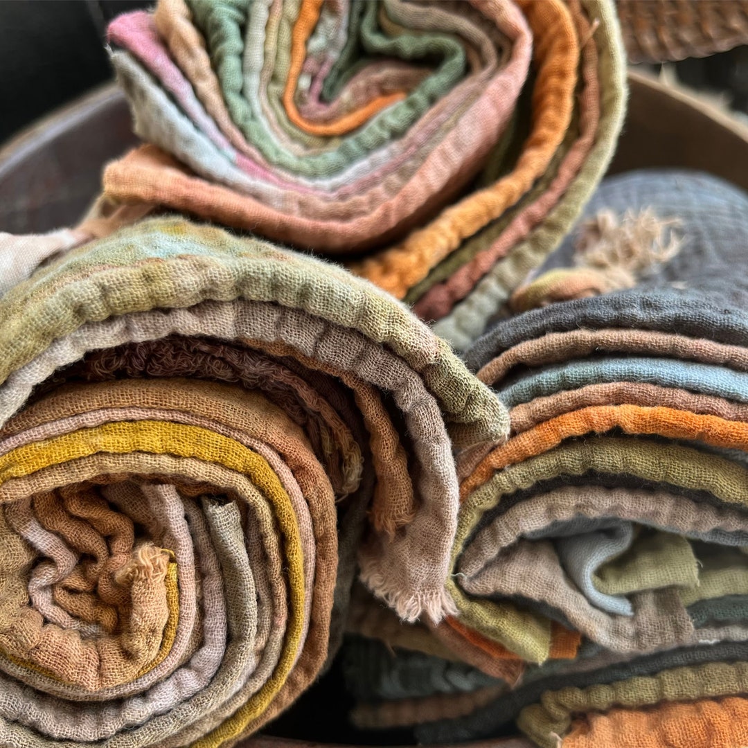 Hand Dyed Double Gauze, Baby Muslin, Ice-dyed for Stitchers, Quilters ...