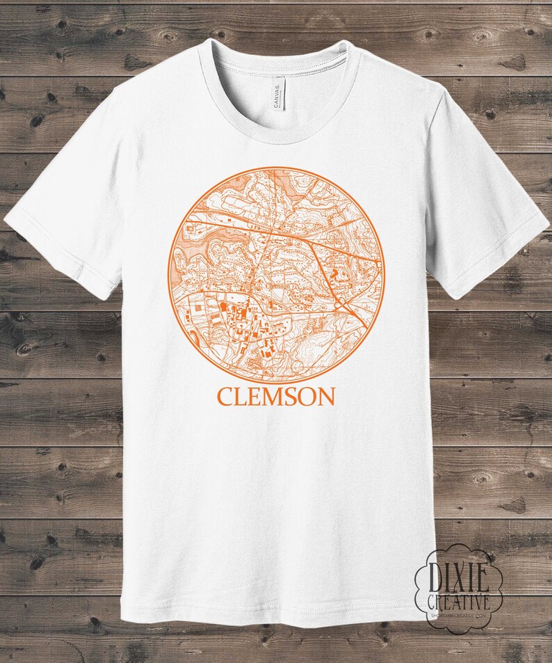 City Map City Grid Clemson South Carolina t-shirt - Etsy