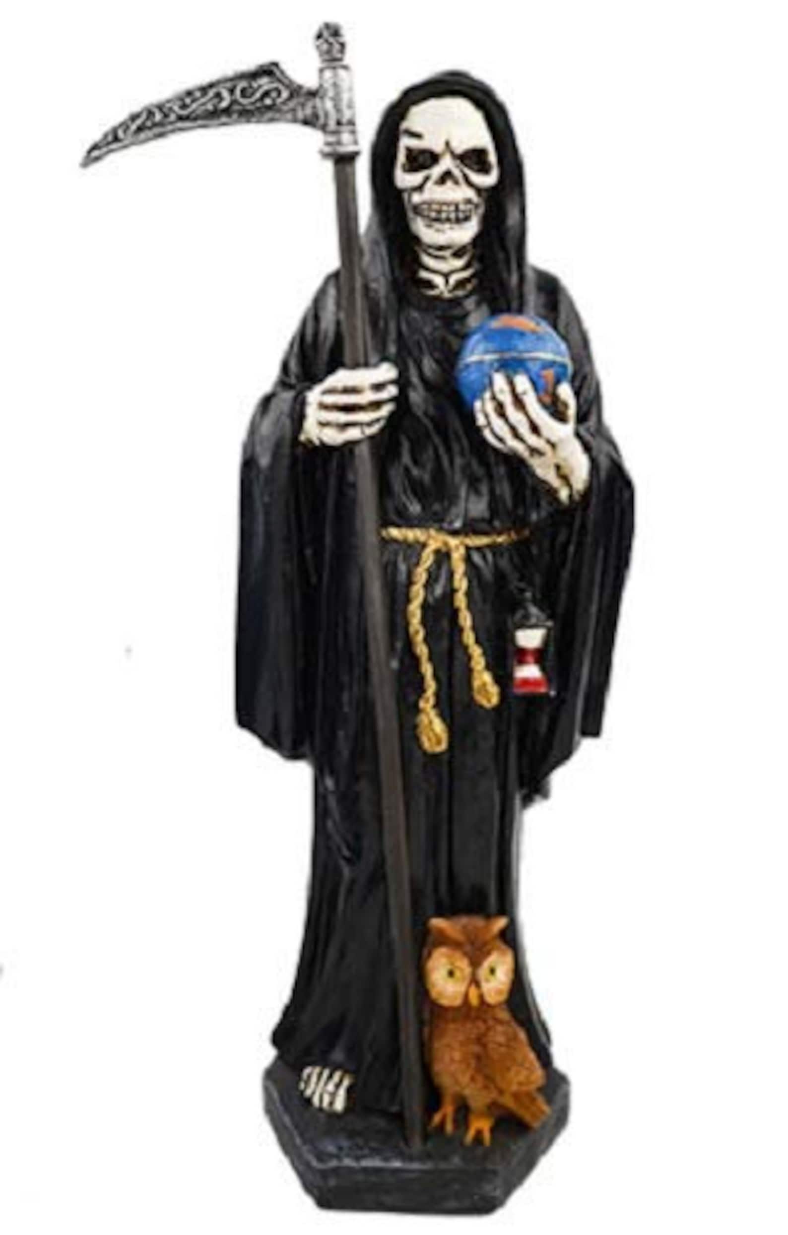 12 Black Holy Death Statue Santa Muerte Negra Grim | Etsy