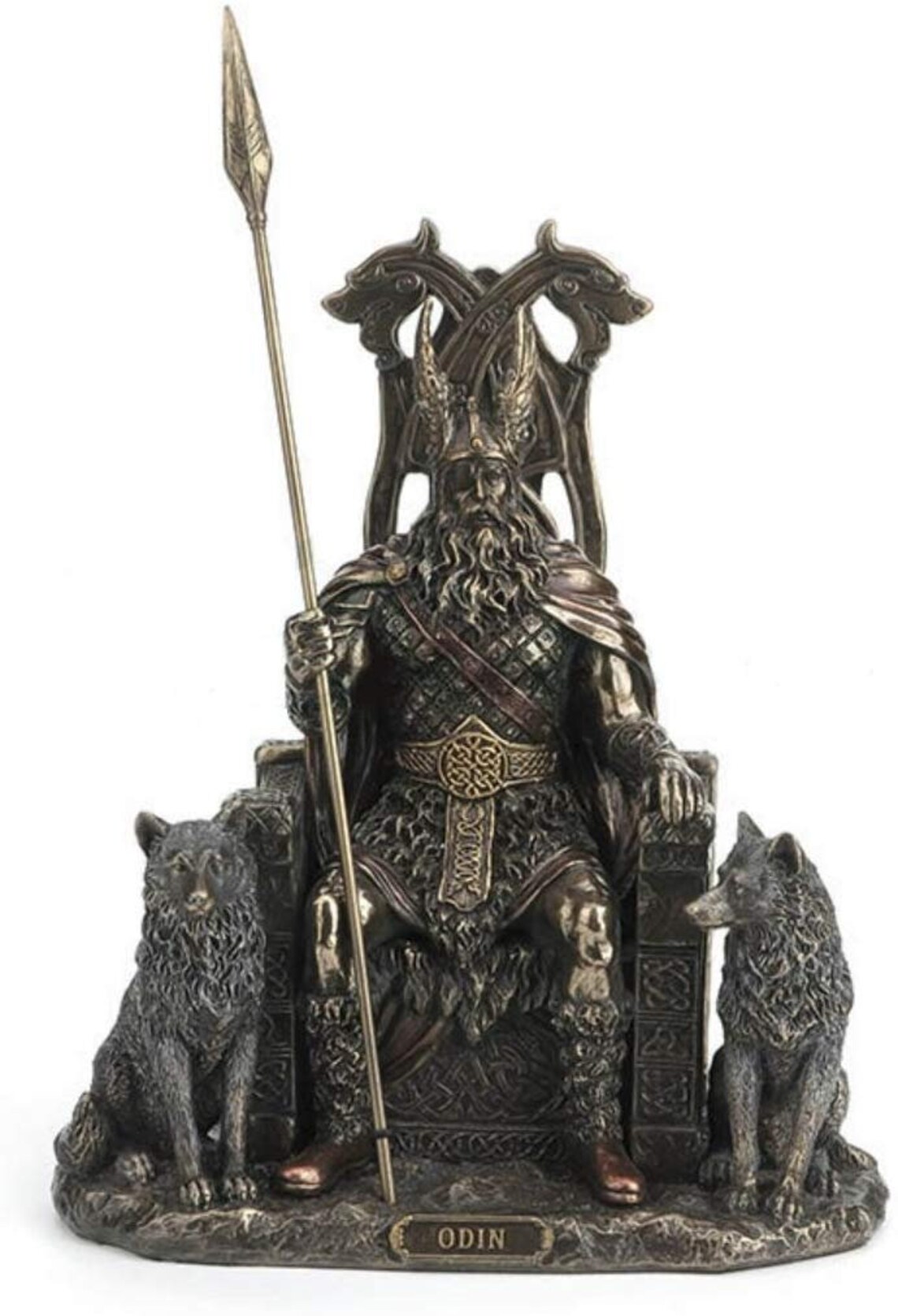 8.5 Odin Sitting with Wolves on Throne w/Geri & Freki | Etsy
