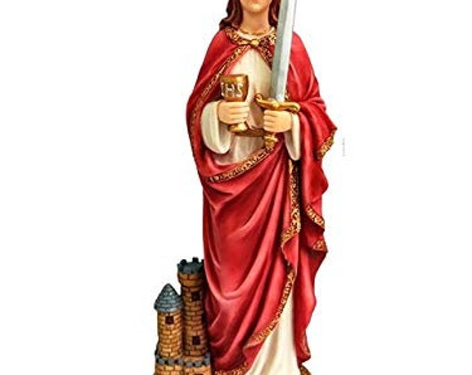 14" Santa Barbara Statue St Santo Statue Figure Catholic Sculpture - Etsy