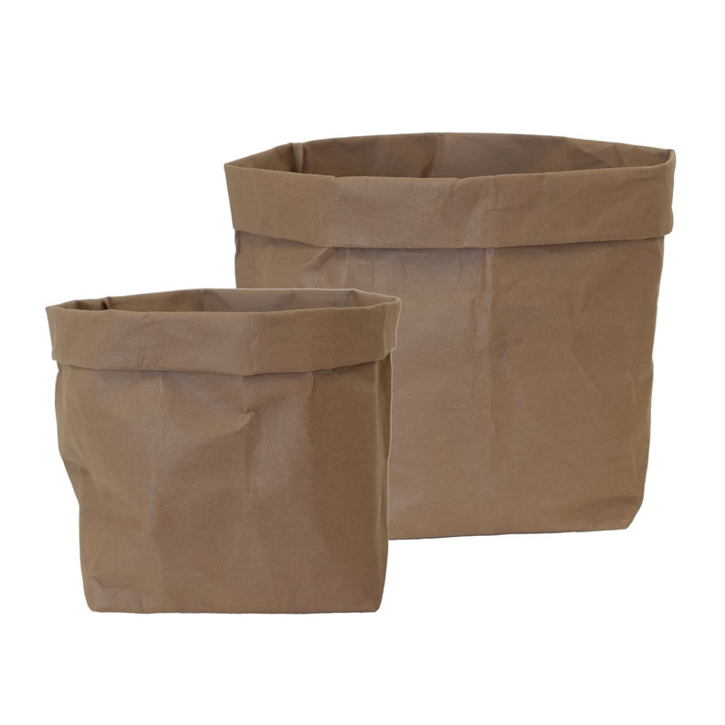 Washable Kraft Paper Bag Bundles 1ea-small 1ea Large - Etsy