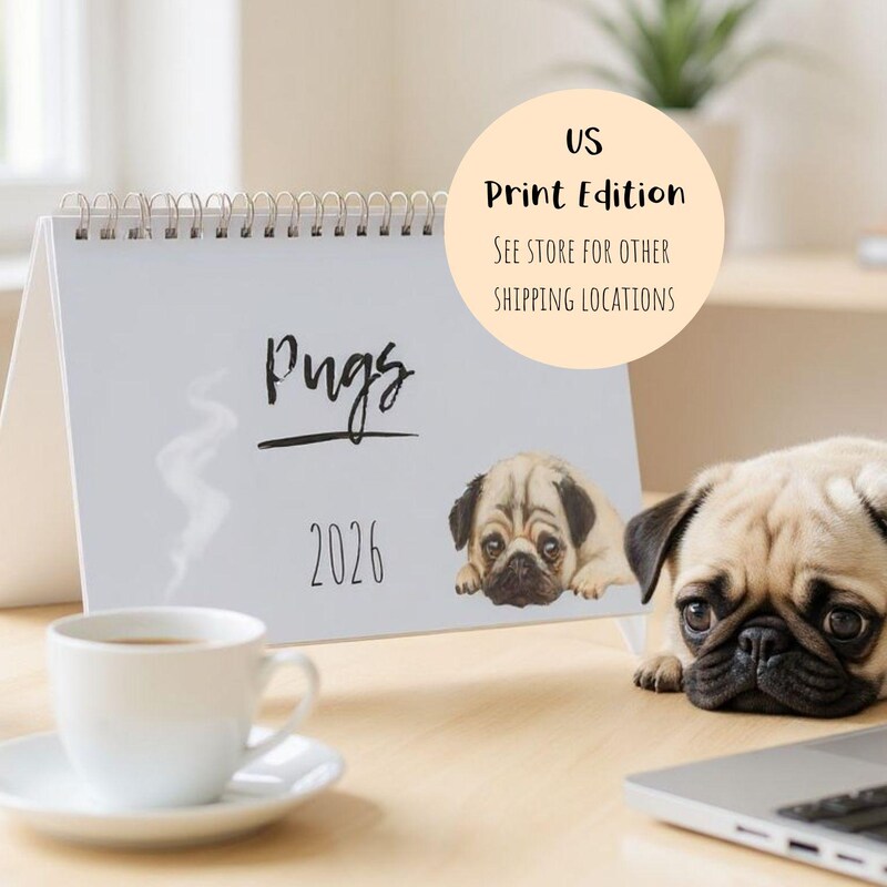 Pug Calendars 2026 - Etsy
