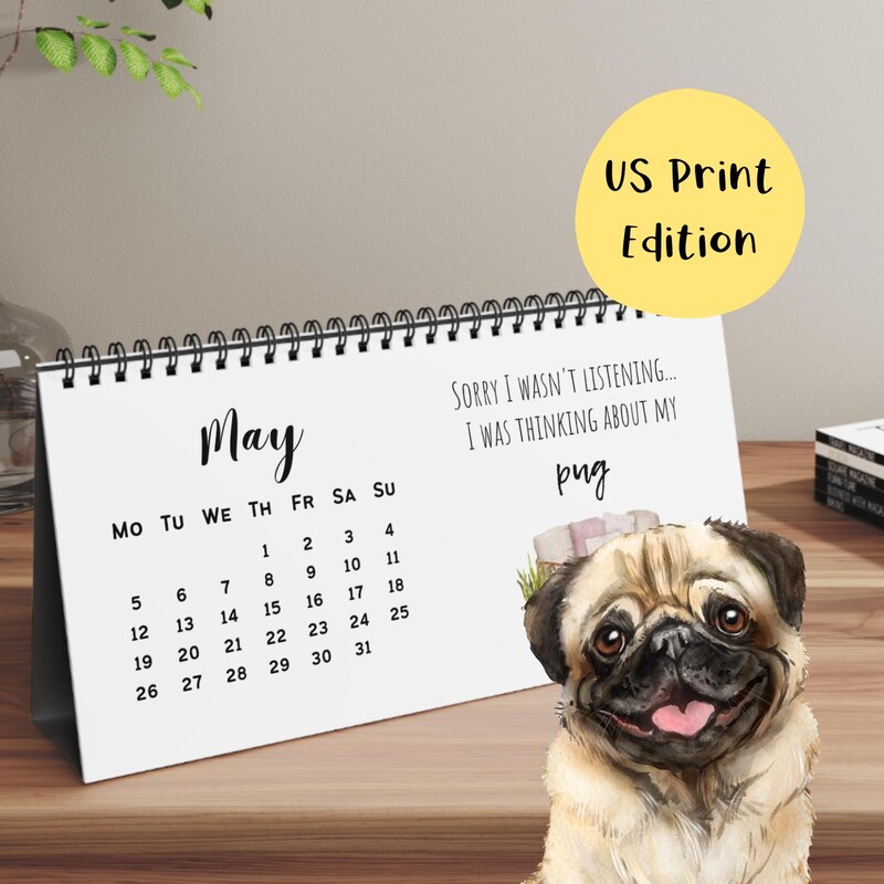 Pug Calendar - Etsy
